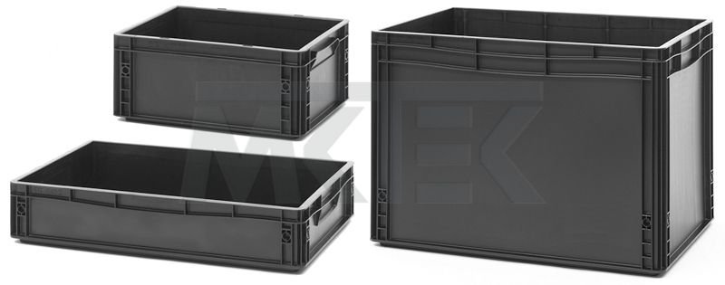 ESD prepravka EG 600 x 400 x 270mm čierna :: MK TEK - dodávateľ pre priemyselnú výrobu