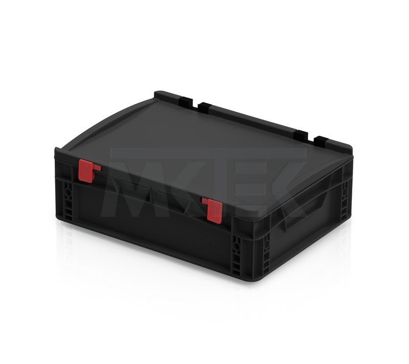 ESD Euro prepravka s vekom 400x300x135 mm :: MK TEK - dodávateľ pre priemyselnú výrobu